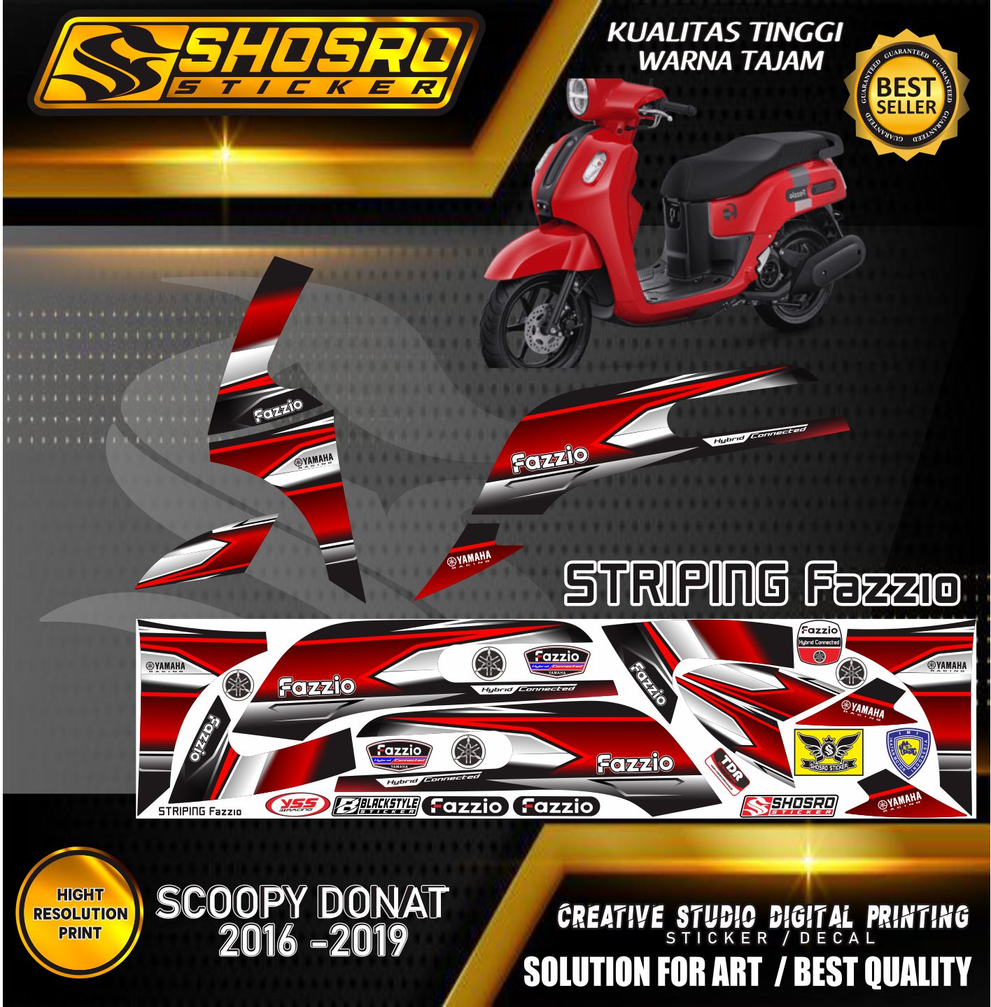 STICKER FAZZIO / STRIPING MOTOR FAZZIO / VARIASI MOTOR NEW FAZZIO 2022 POLET MOTIF STIKER FAZZIO ...