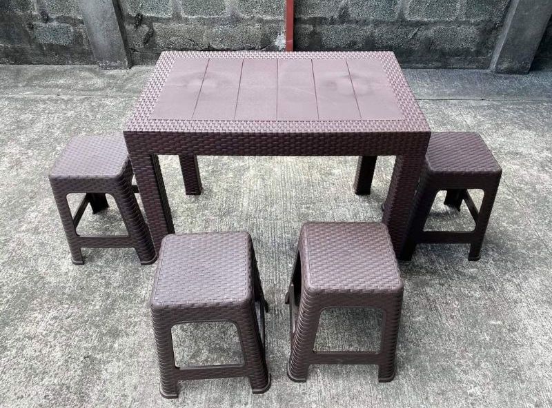 Plastic Rattan Table and stools Package | Lazada PH