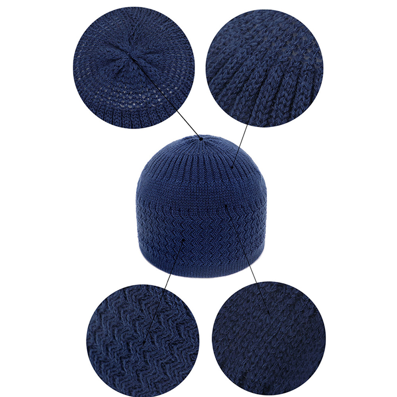 Casual Knitted Muslim Men Prayer Hats Winter Warm Beanies Cap Islamic ...