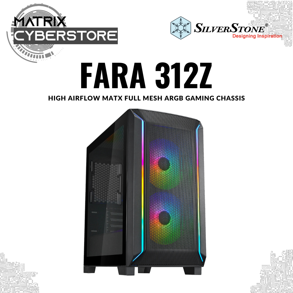 SilverStone FARA 312Z High Airflow mATX Full Mesh ARGB Gaming Chassis ...
