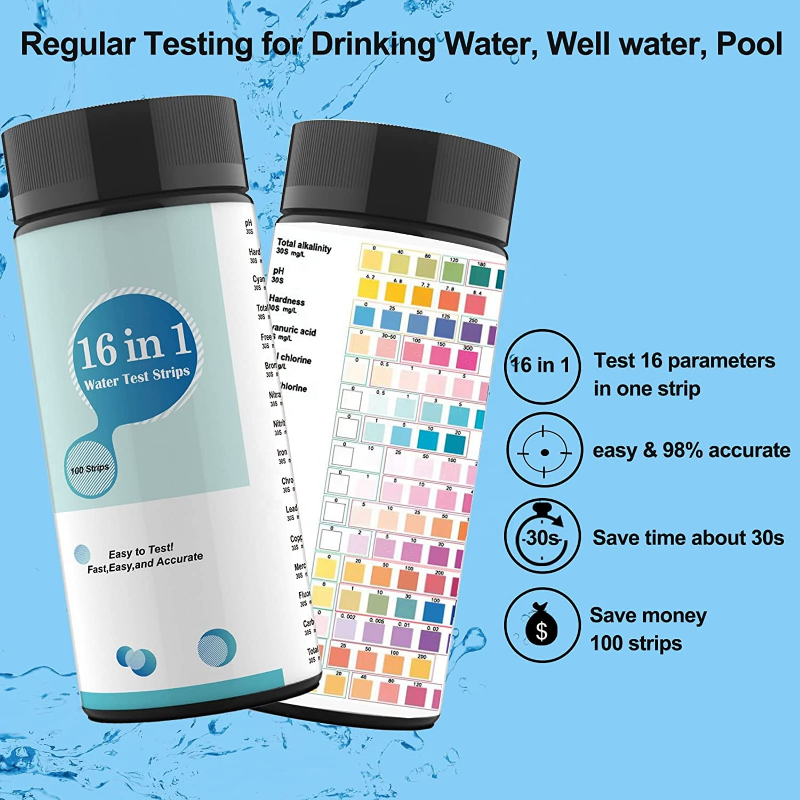 Drinking Water Test Kit Testing Strips For Hardness Chlorine Fluoride ...