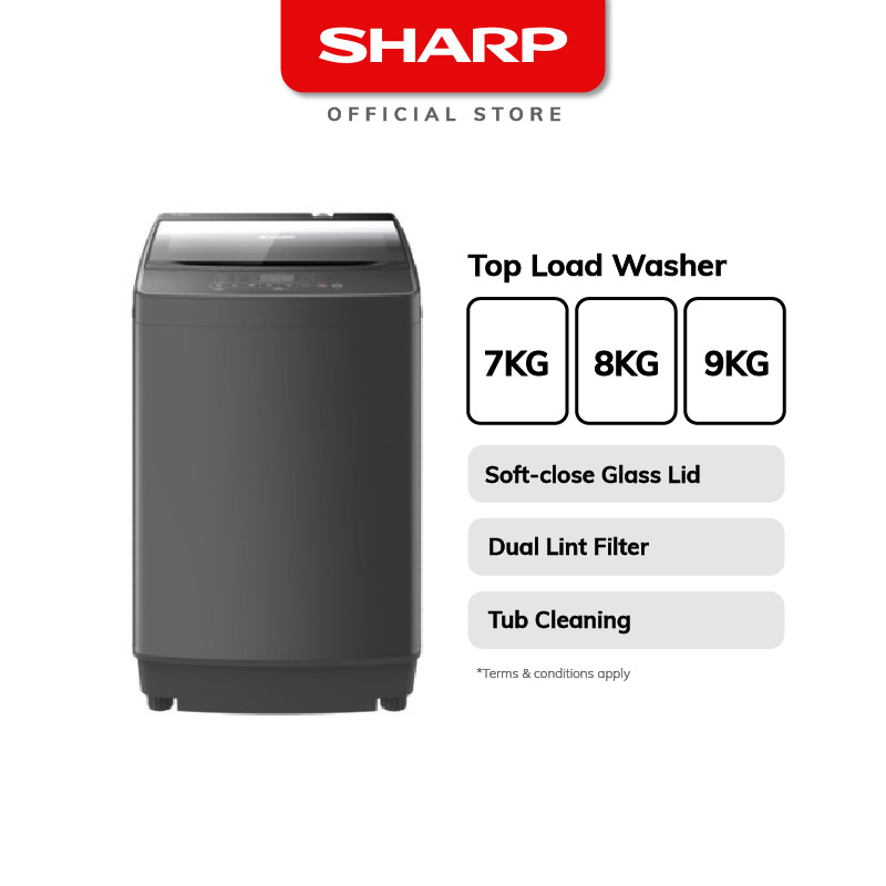 SHARP 7Kg l 8Kg l 9Kg Top Load Washer Washing Machine ES-G70G | ES-G80G | ES-G90G (3 Ticks) l 10 ...