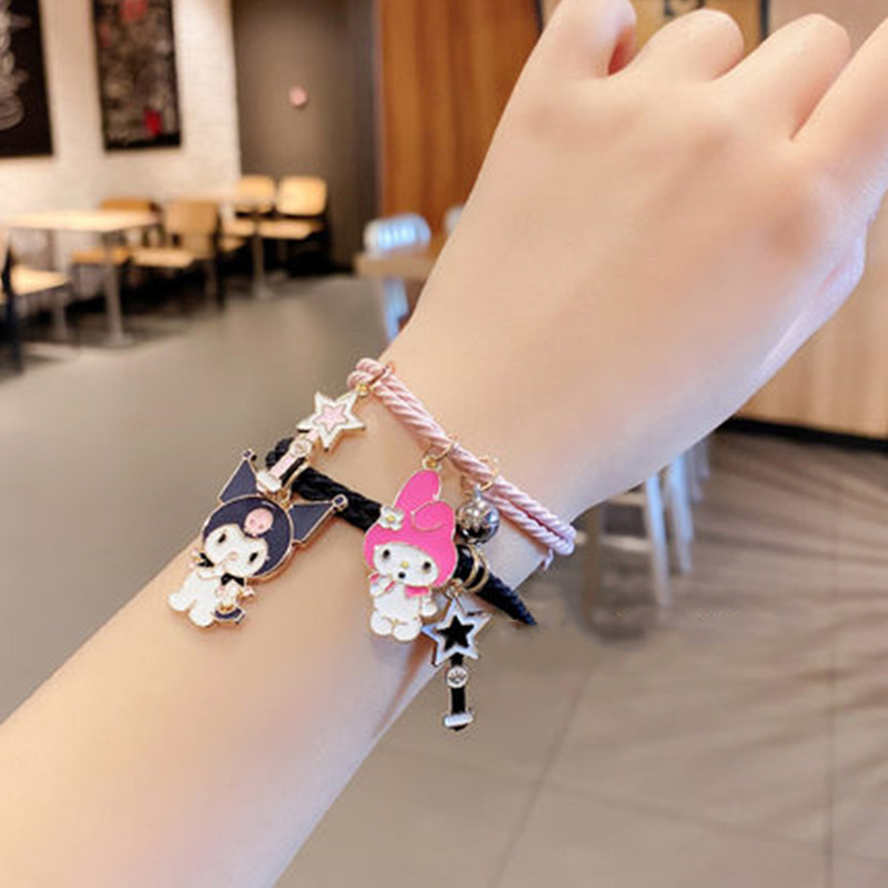 1 Pair Sanrio Accessories Bracelet Kuromi Melody Magnetic Small Rubber ...