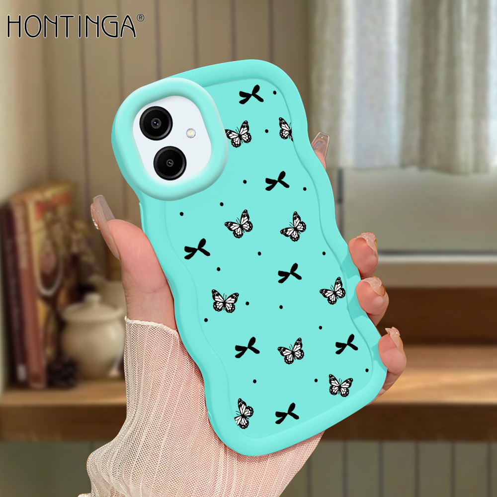 Hontinga for Samsung A06 Back Cover Small Black Butterfly Pattern ...