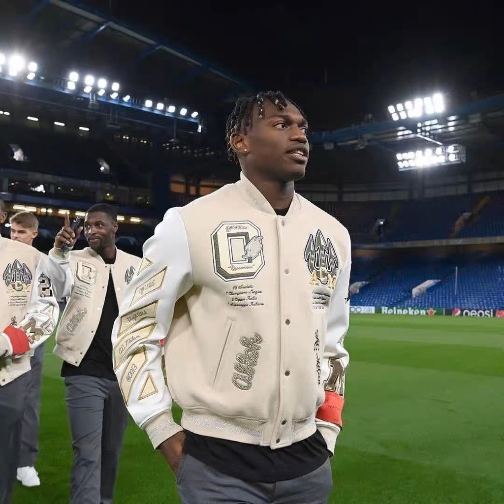 Áo Khoác Off-White™ C/O Ac Milan Varsity Jacket, Áo bomber jacket OW x ...