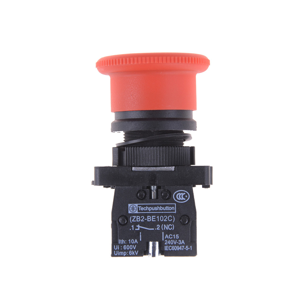 1pcs XB2-ES542 22mm NC Red Mushroom Emergency Stop Push Button Switch ...