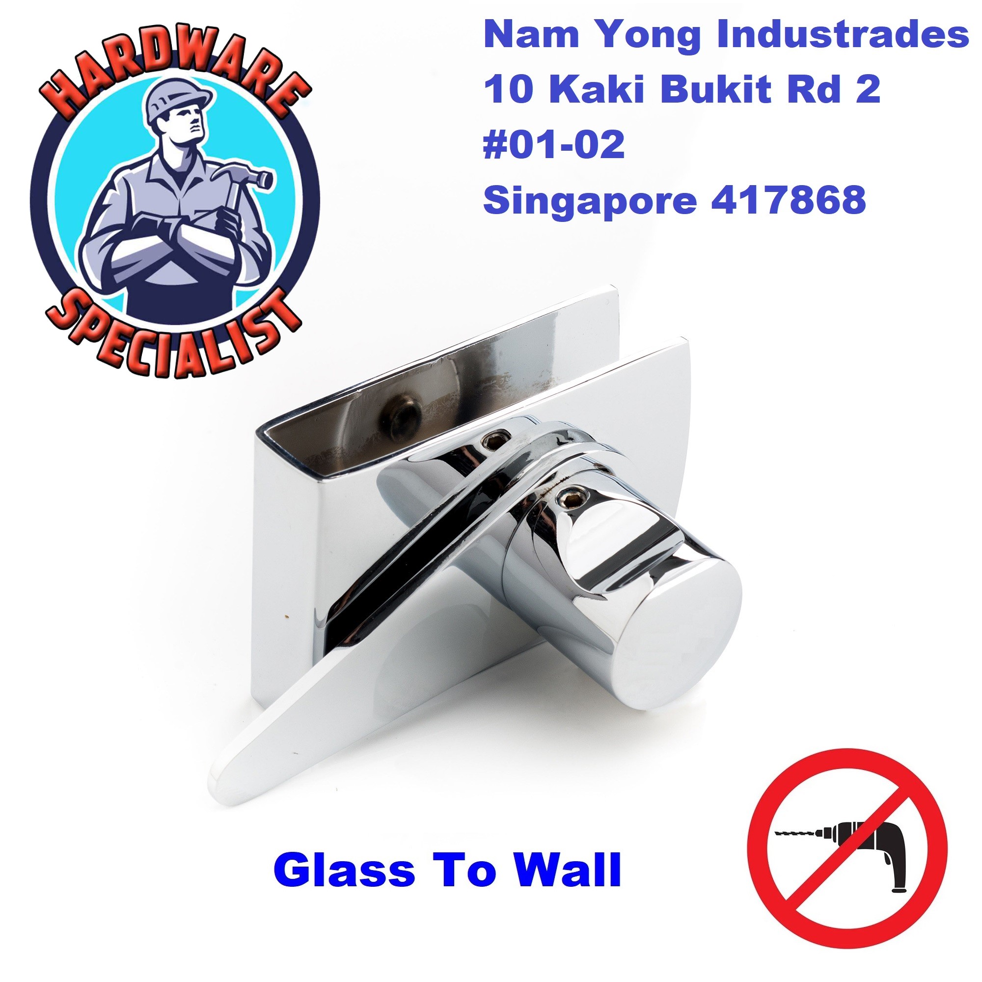 Hardware Specialist Shower Glass Door Lock Turning Knob (Glass To Wall ...