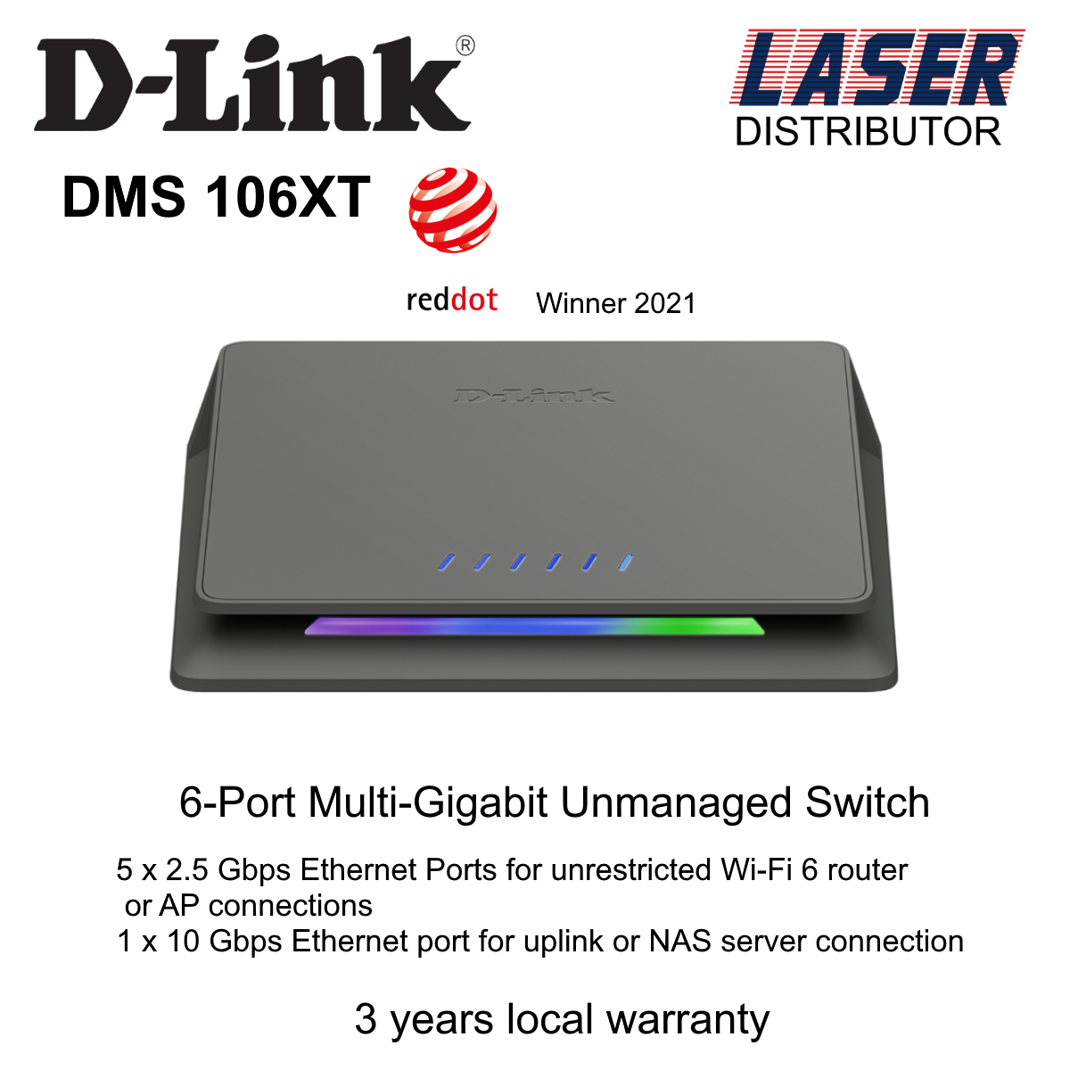 D-Link DMS-106XT 6-Port Multi-Gigabit Unmanaged Switch | Lazada Singapore