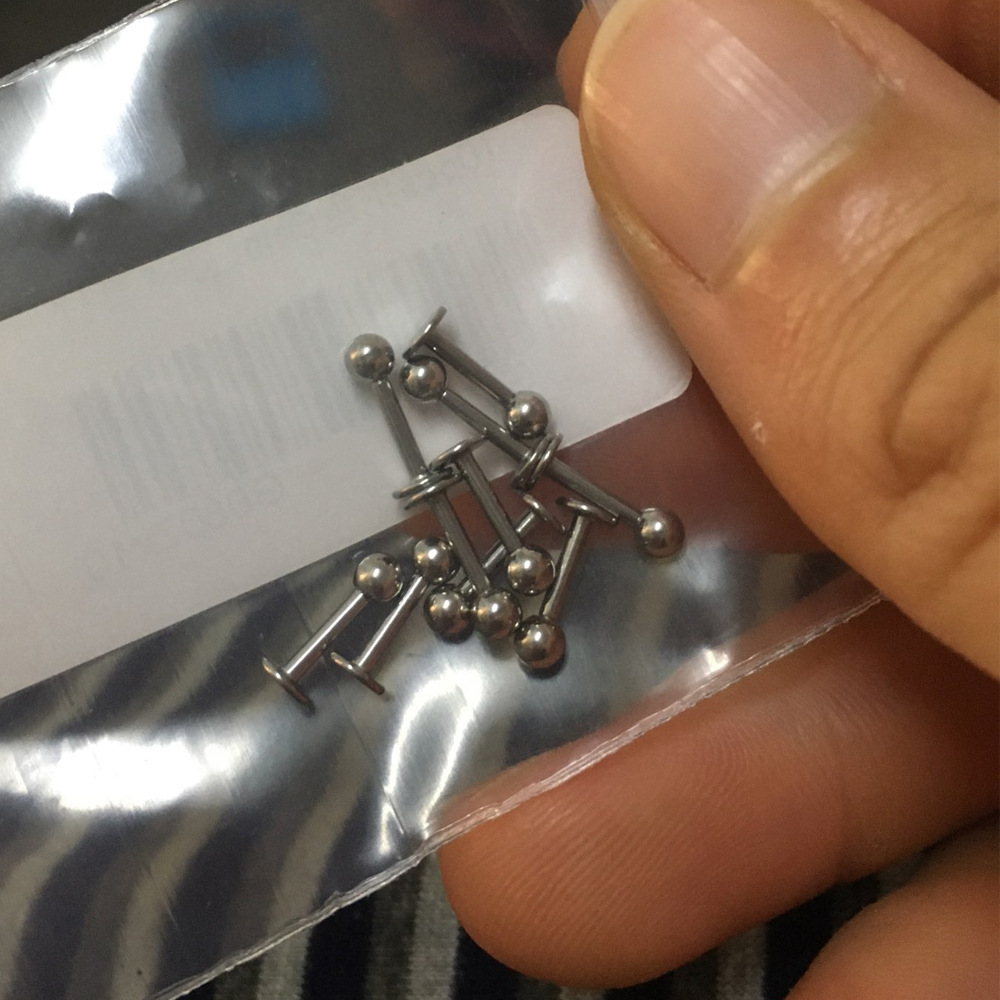 10 px Stainless Steel Lip Stud Horseshoe Rod Diamond Zircon Piercing ...