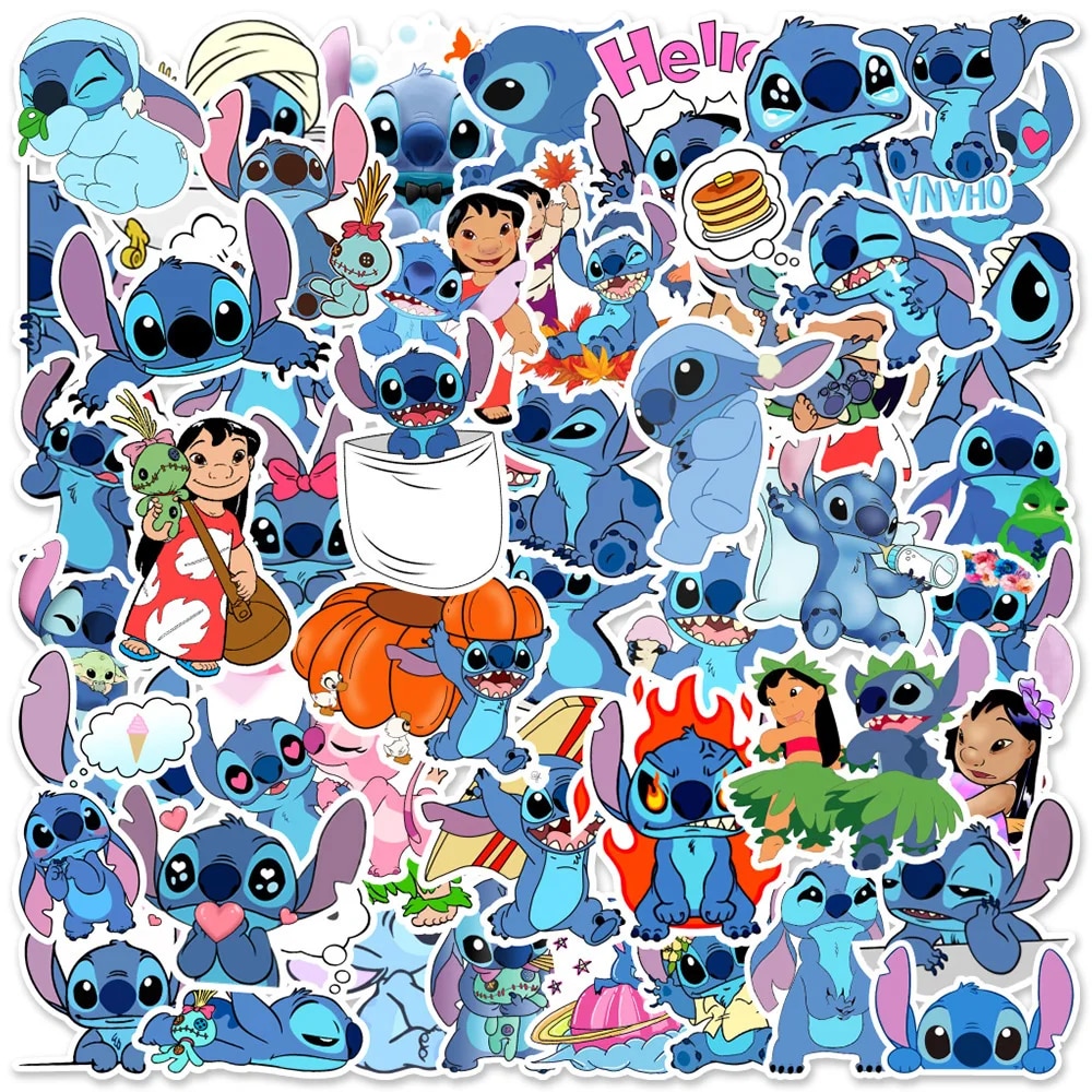 10/30/50PCS Disney Cute Cartoon Stitch Stickers DIY Phone Guitar Laptop ...