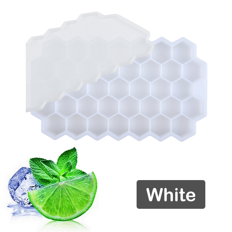 Ice Cube Mold Tray with Removable Lid Cover Plastic Ice Cube Maker ...