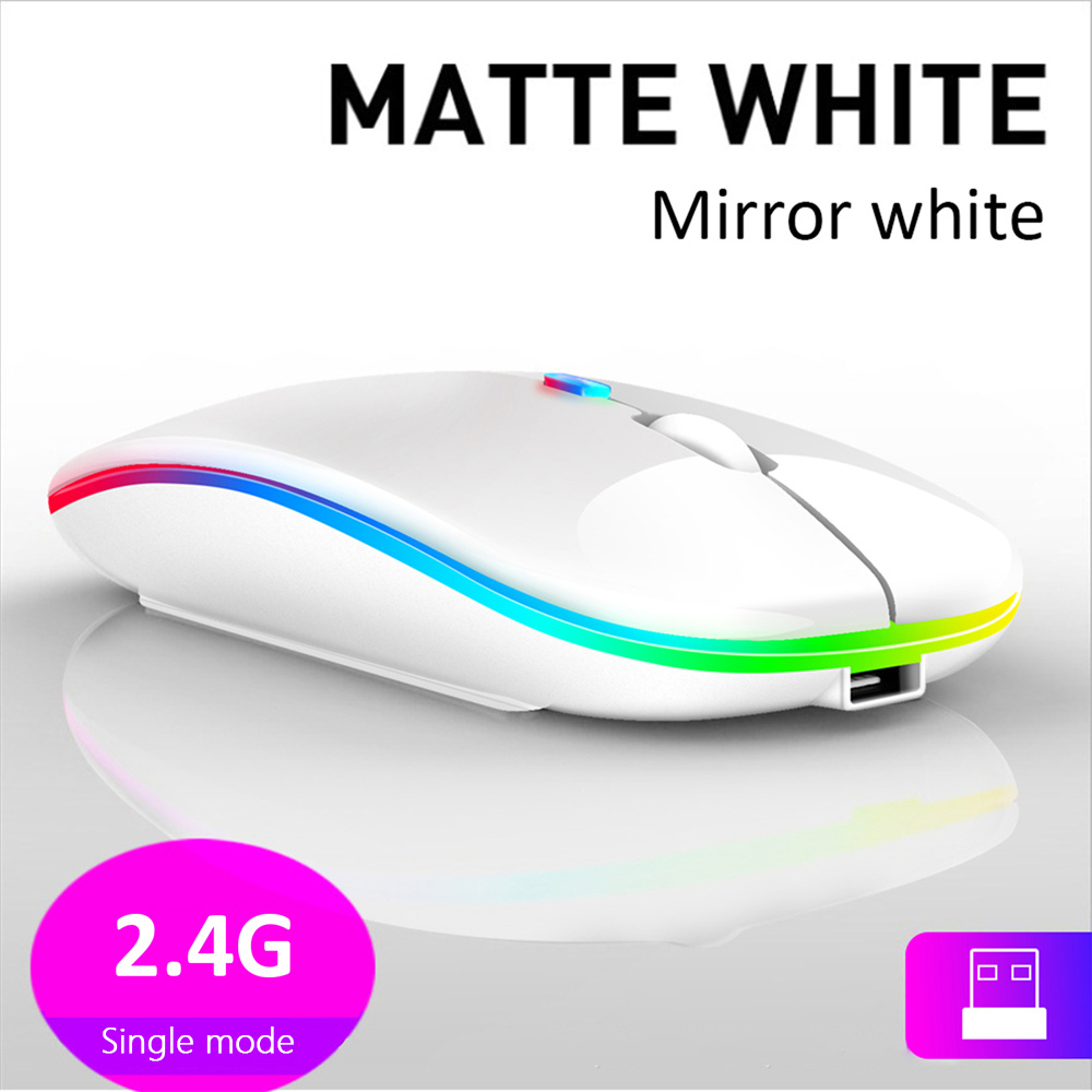 Rechargeable Wireless Mouse Slim 2.4G Optical Computer Mouse Rainbow ...