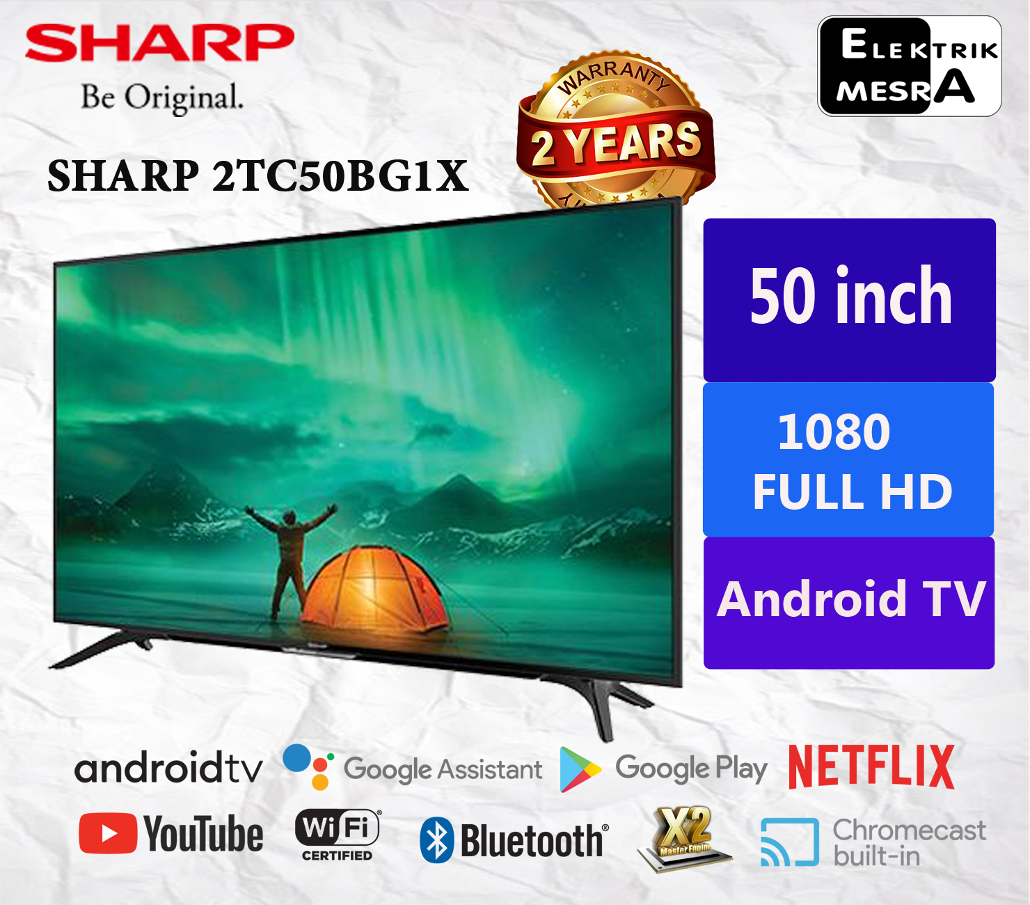 Sharp 50 Inch Full HD TV 2TC50BG1X/ Sharp 50" Android TV/SKYWORTH 50 ...