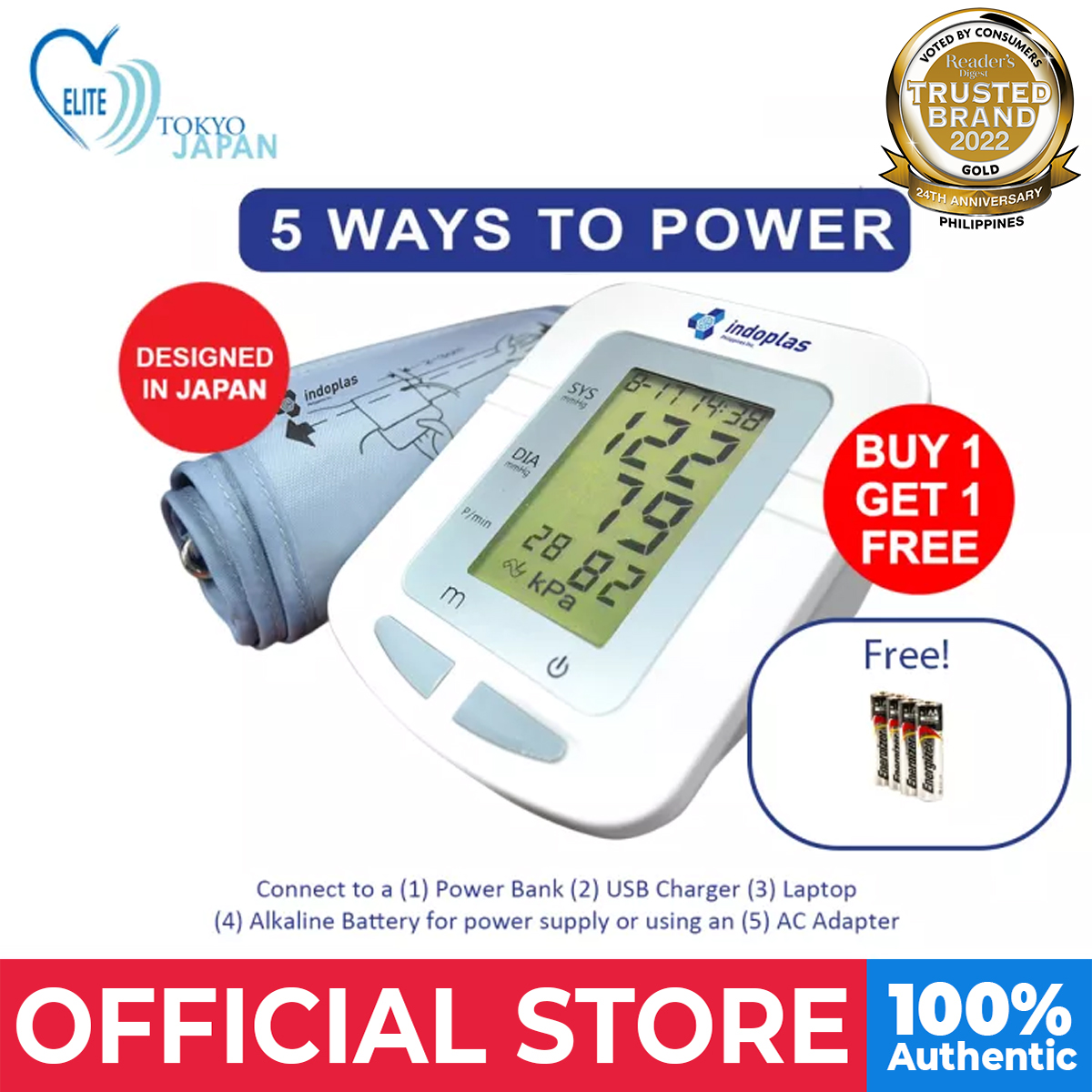 Indoplas Automatic Blood Pressure Monitor BP105 - BUY1TAKE1 | Lazada PH
