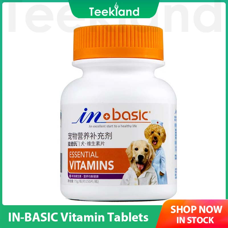 IN-BASIC Pet Multivitamin Tablets for Dogs Vitamin Nutritional Tablets ...
