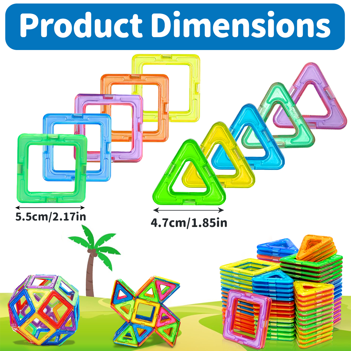 【Stylish】 New Magnetic Building Blocks Medium size STEM Learning ...