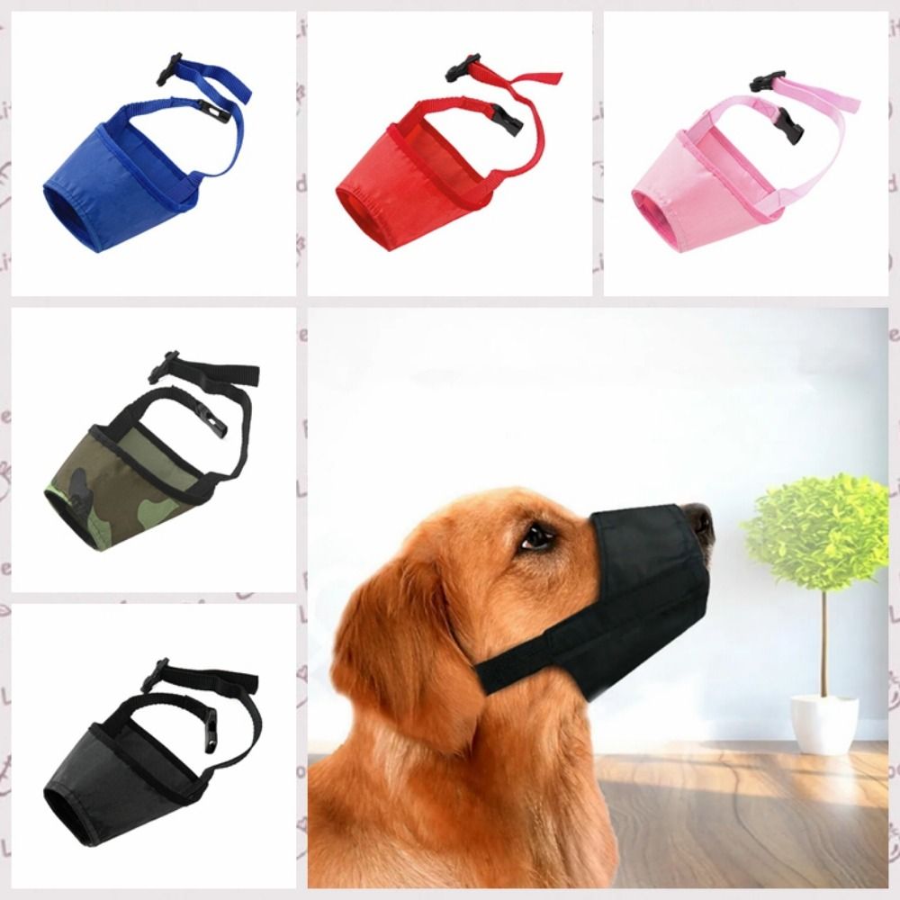 Dog Mouth Guard Cover Adjustable Anti Bite Dogs Muzzles Polyester Soft ...