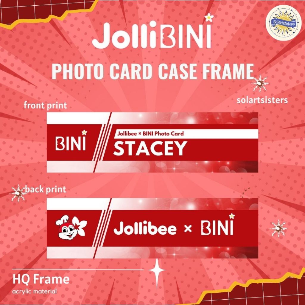 JolliBini Photocard Case BINI Jollibee Photo card Frame Mikha Maloi ...