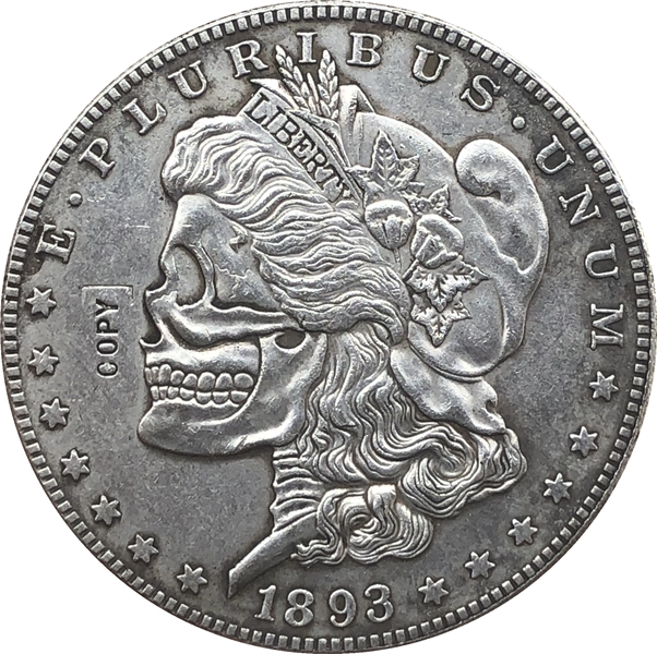 【Unlimited reLurchase】Hobo Nickel two 1893 USA Morgan Dollar COIN COPY ...