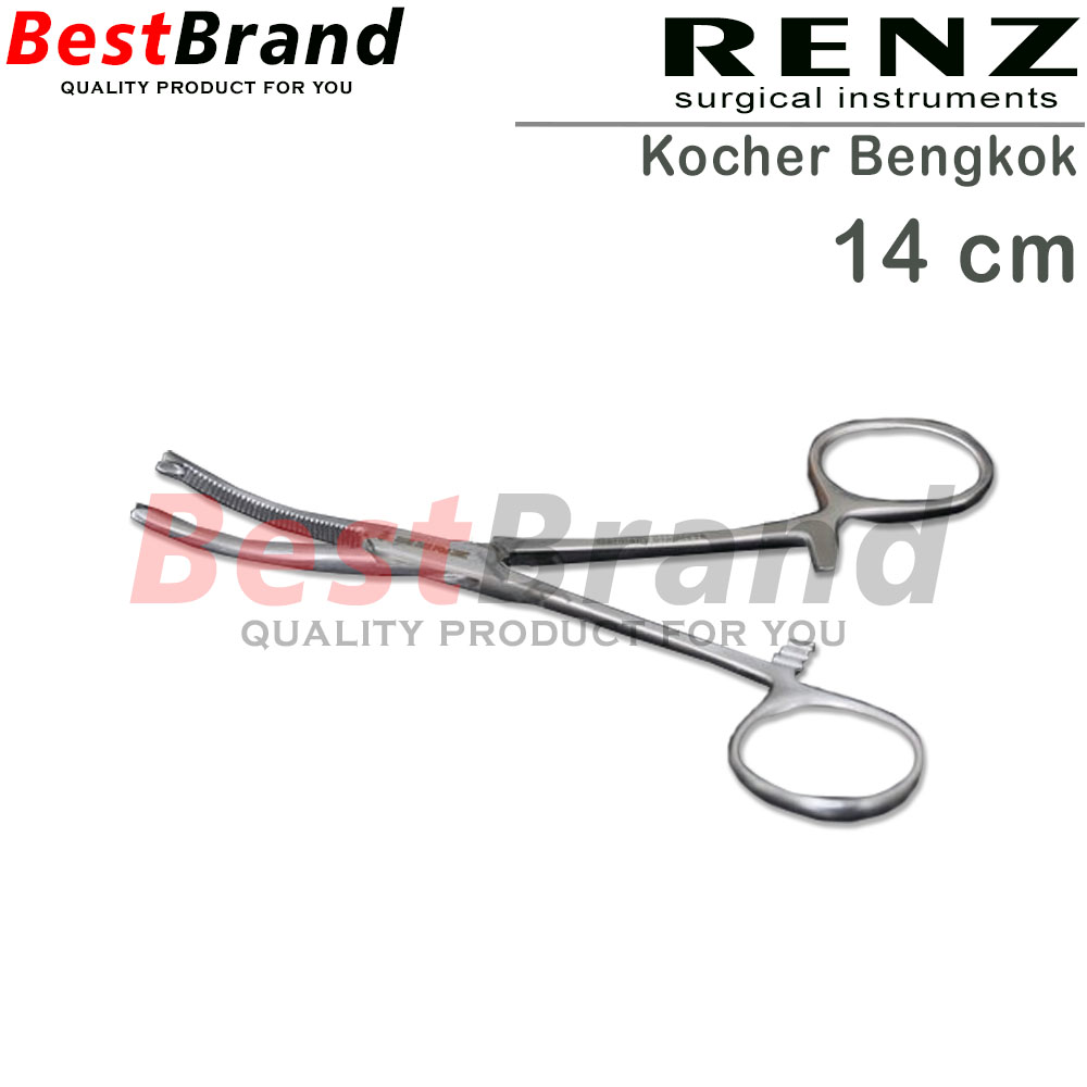 RENZ Klem Kocher Bengkok Curved 14 cm Medical Surgical Instruments ...
