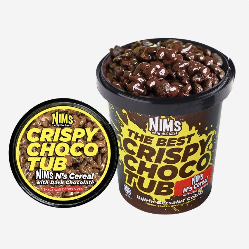 NEW FLAVOUR LAUNCH! NIMS Crispy Choco Tub - Milk Choco Dark Choco wit ...