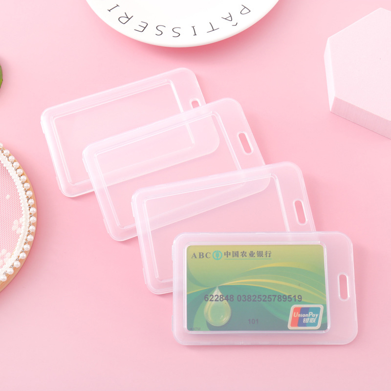 1pc Simple Transparent Plastic Name Card Cover Bank Card Holder Name ...