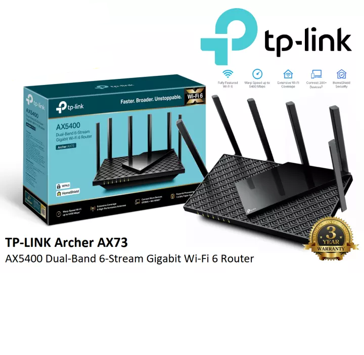 TP-LINK Archer AX73 AX5400 Dual Band Gigabit OFDMA MU-MIMO Wireless ...