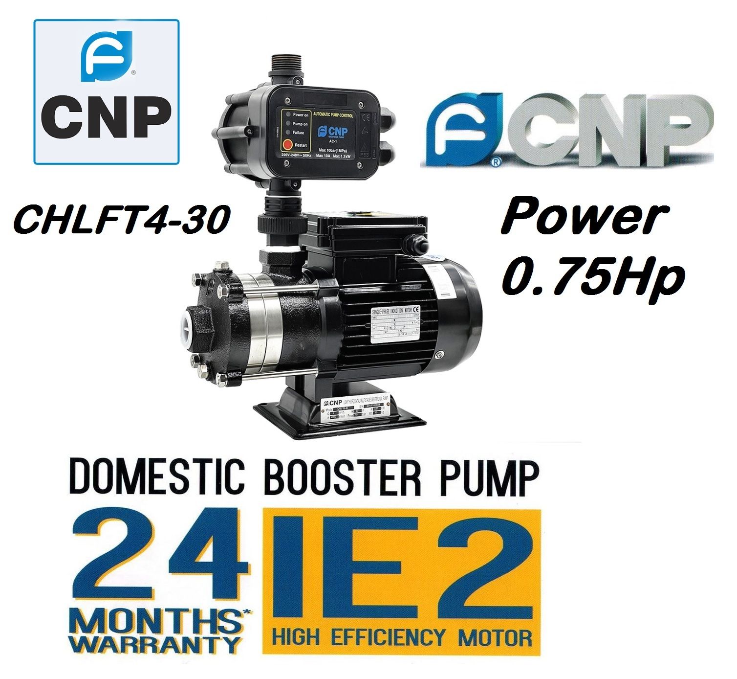 CNP CHLF(T) 4-30 (0.75Hp) Horizontal Multi-Stage Water Booster Pump ...