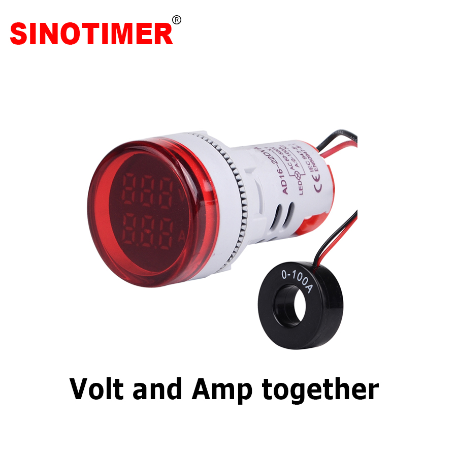 【Discount offer】Dual LED Display Voltage Current Meter 22mm Hole Size ...
