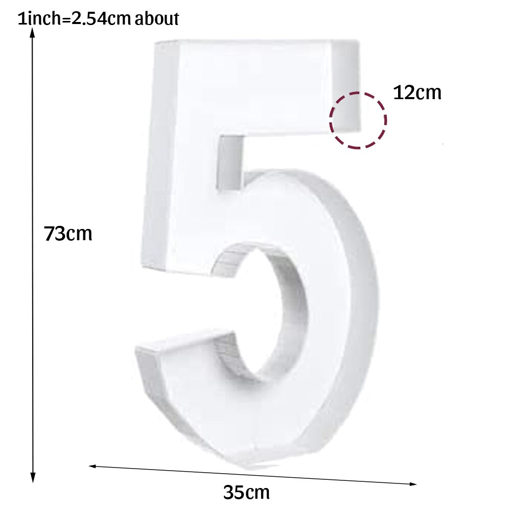 73CM KT Number Frame Stand Balloon Filling Box Large Marquee Numbers ...