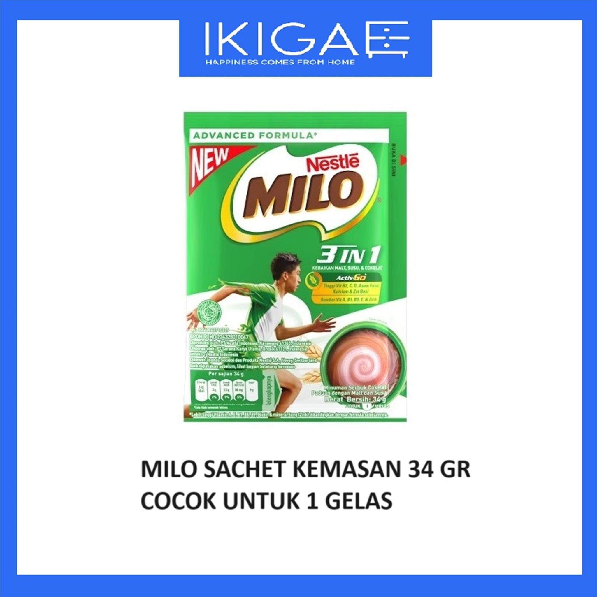 MILO Activ-Go 3in1 Cokelat Kemasan Sachet 34 Gr | Lazada Indonesia