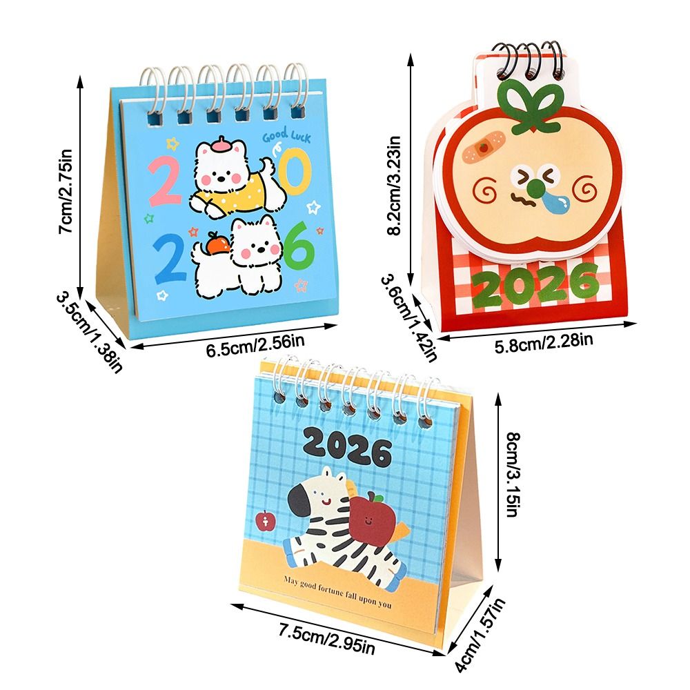 Cute Mini 2026 Desk Calendar Fruit Shape Coil Binding Schedule Planner ...