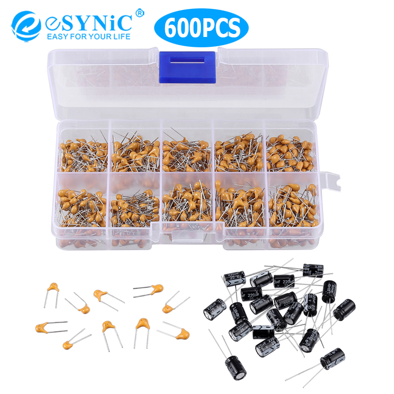 eSYNIC Ceramic Capacitor Assortment Kit - Set of 600 Small Assorted ...
