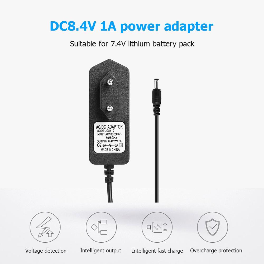 8.4V 1A 18650 เครื่องชาร์จแบตเตอรี่ลิเธียม DC5.5mm ปลั๊กเพาเวอร์อะแดปเต ...