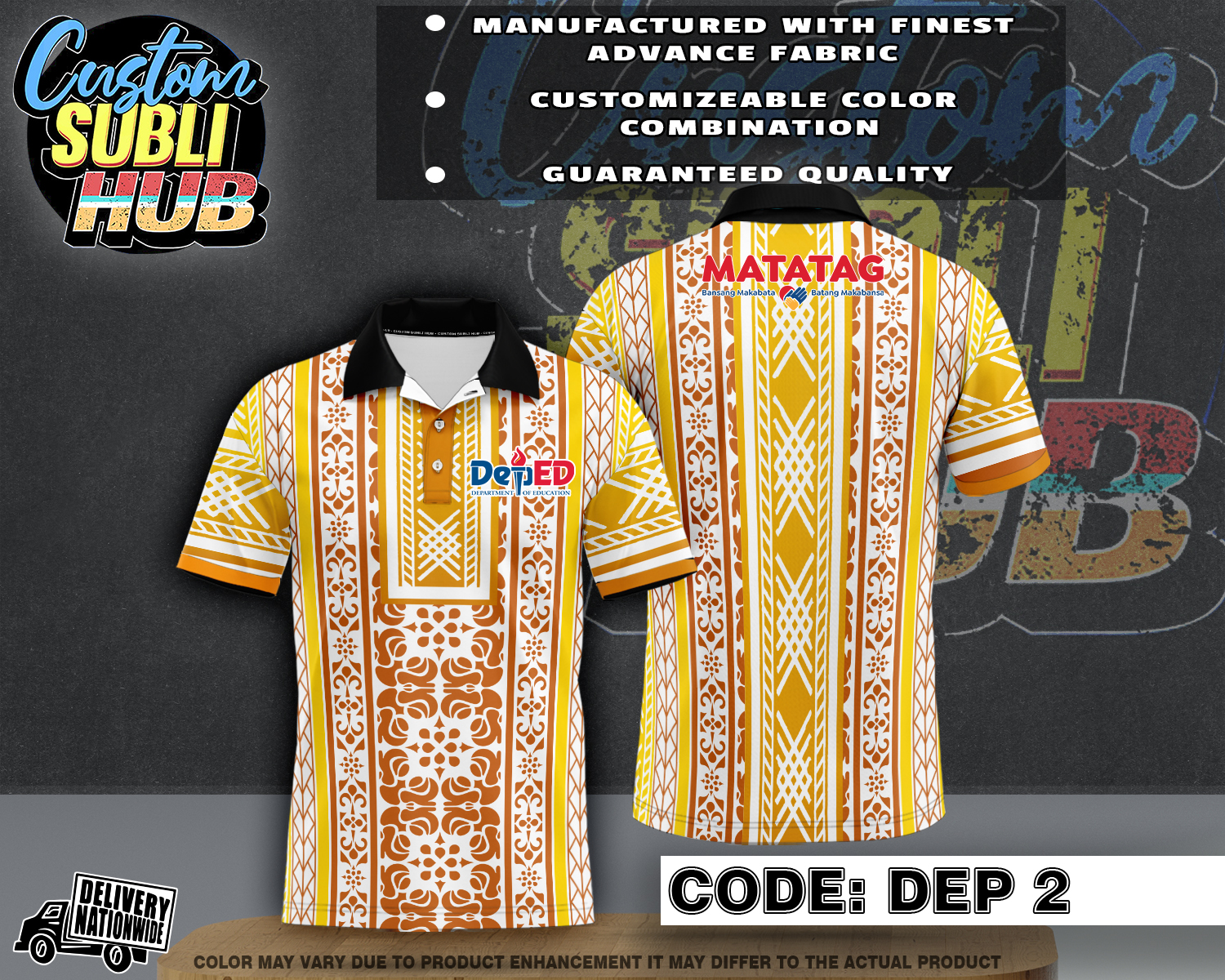 PL-02 DEPED MATATAG POLO UNIFORM FULL SUBLIMATION POLO-Shirt FOR WOMEN ...