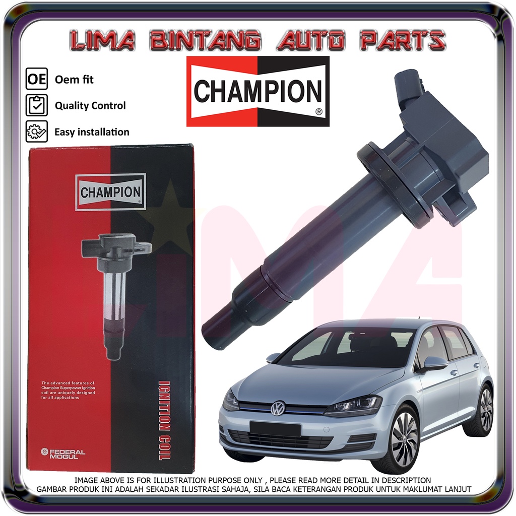 Volkswagen Golf MK7 Ignition Coils , Plug Coil CHAMPION *Original* ( 1. ...