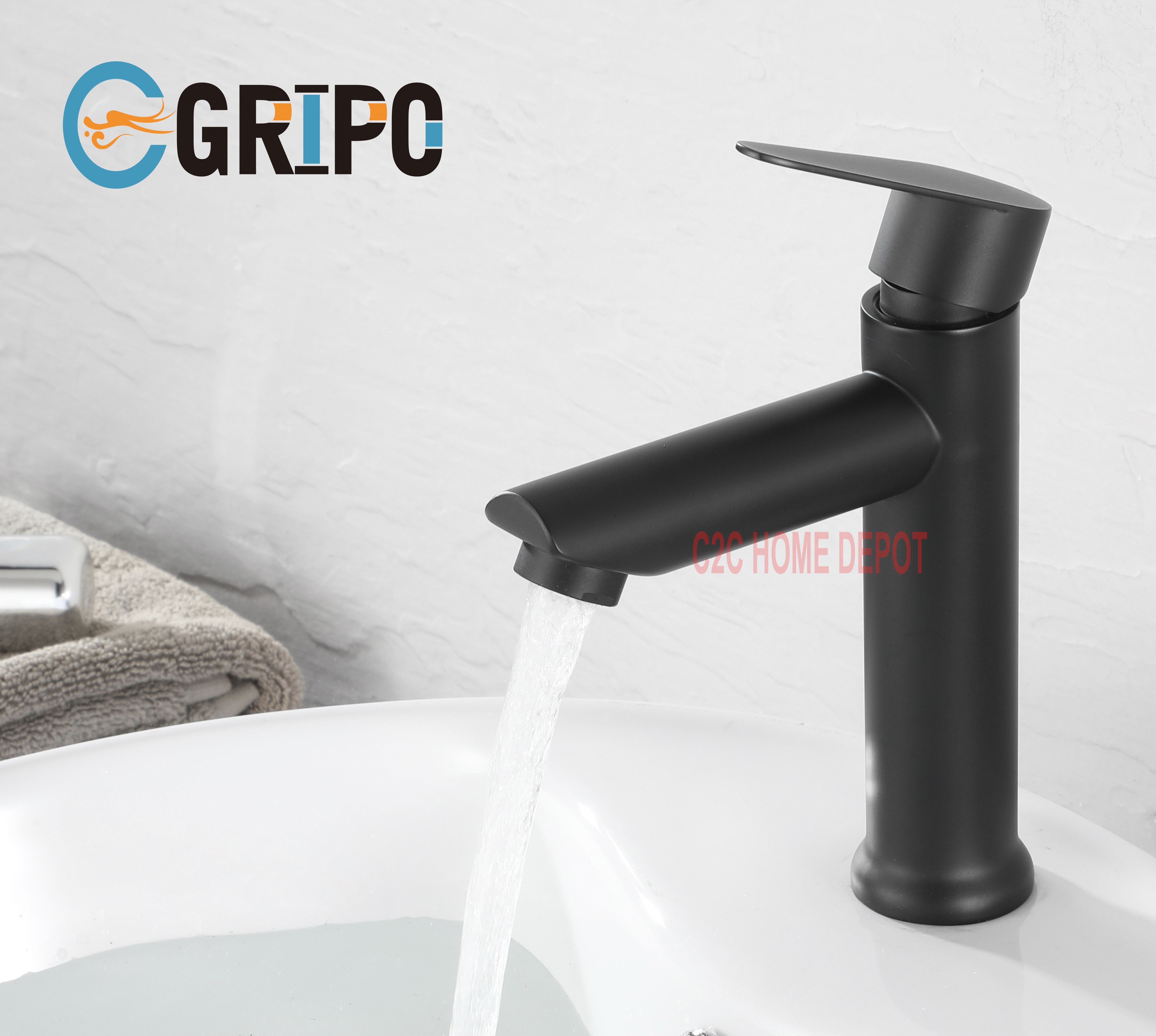 GRIPO 304 stainless Big Body Type F Type short BLACK lavatory single ...