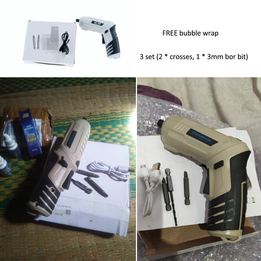 Eelic Mesin Obeng Listrik Bor Baterai Tangan Tanpa Kabel Cordless