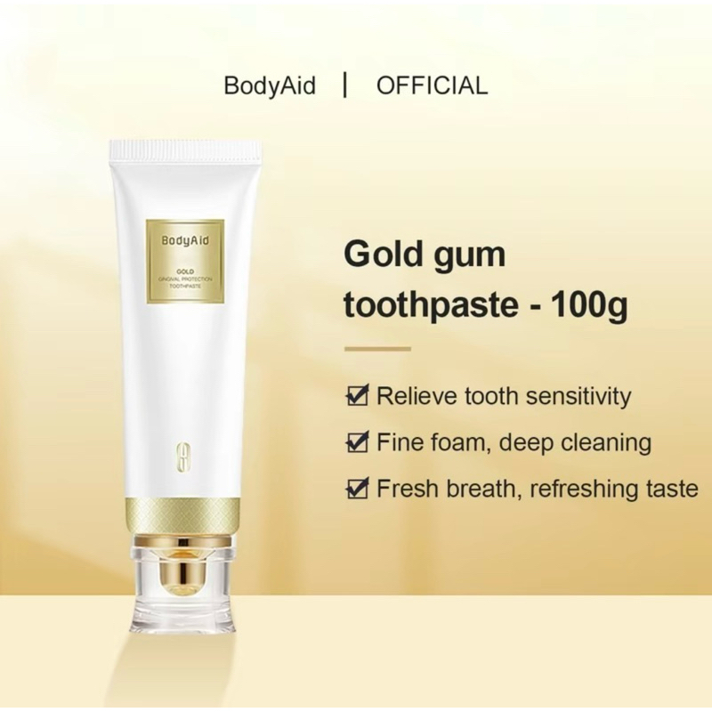 BODYAID GOLD GINGIVAL PROTECTION TOOTHPASTE (100g) GOLD GUM TOOTHPASTE ...