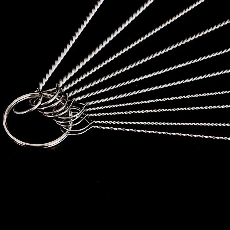 10Pcs Set Stainless Soft Hair Suction Glass Tank Pipe Brush Household ...