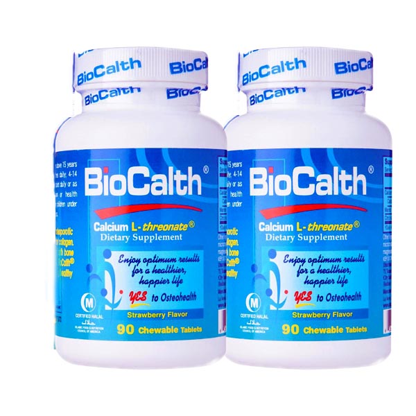 BIocalth Calcium L-Threonate 90 chewable tablets strawberry flavour ...