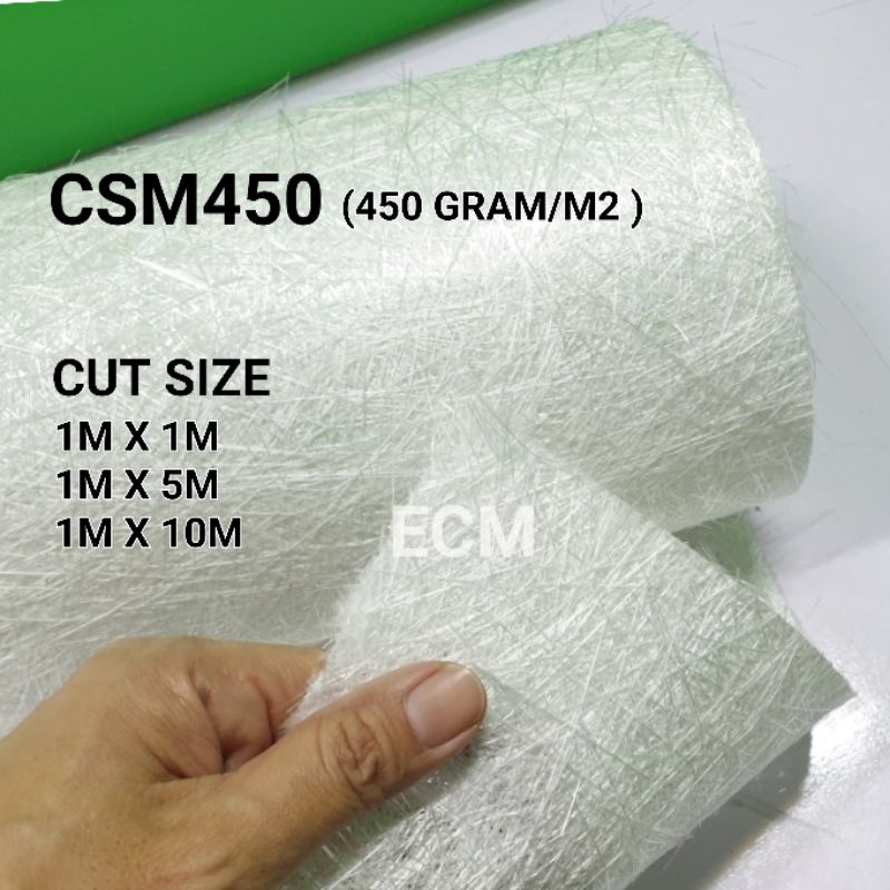 GRED A KAIN FIBER 450GSM FIBERGLASS CHOP STRAND MAT (1M - 10M) Epoxy ...
