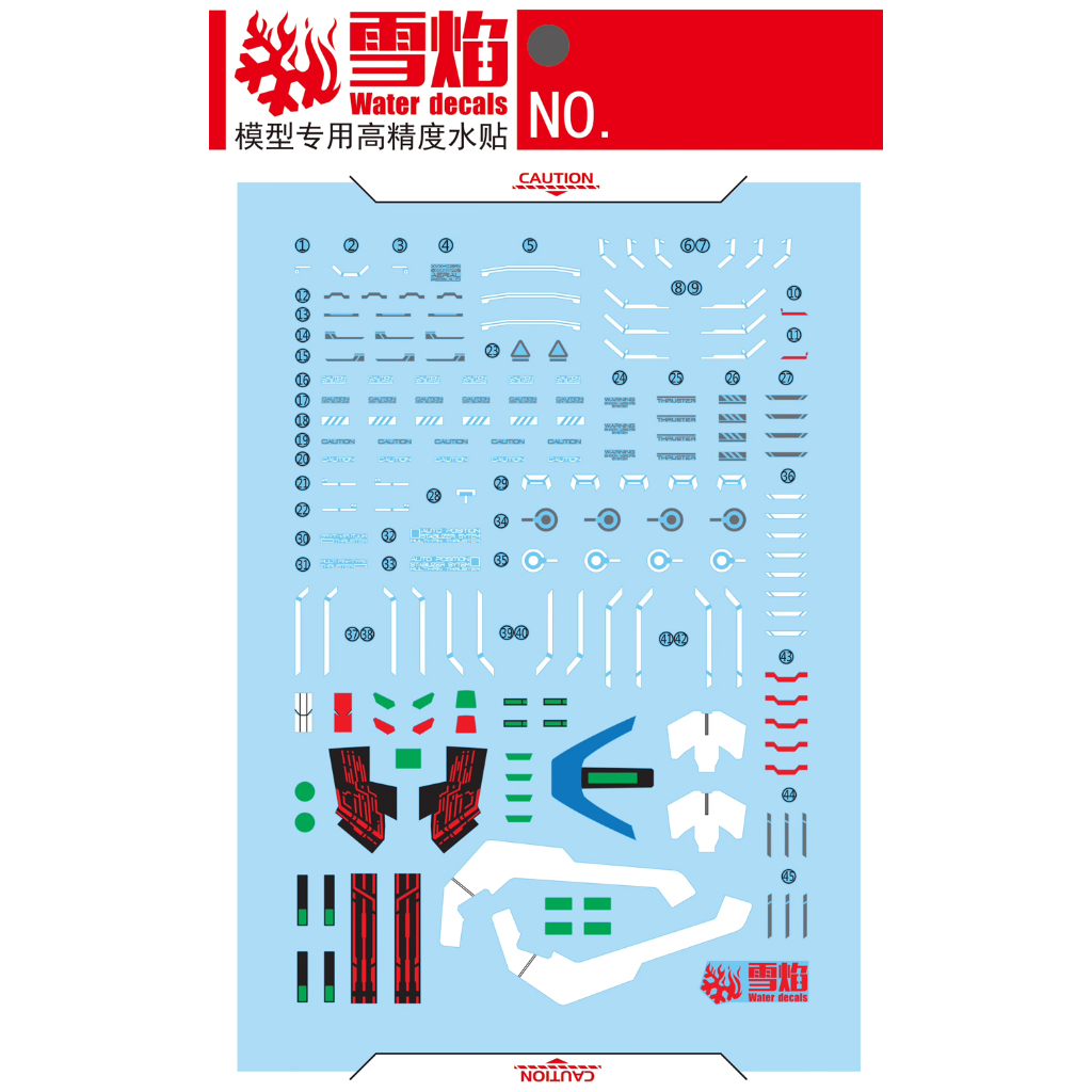 (Snow Flame) Waterslide Decal - HG 1/144 Aerial Rebuild (Fluorescent ...