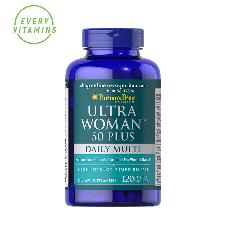 Ultra Woman 50 Plus Daily Multivitamins 120 caplets Puritan's Pride ...