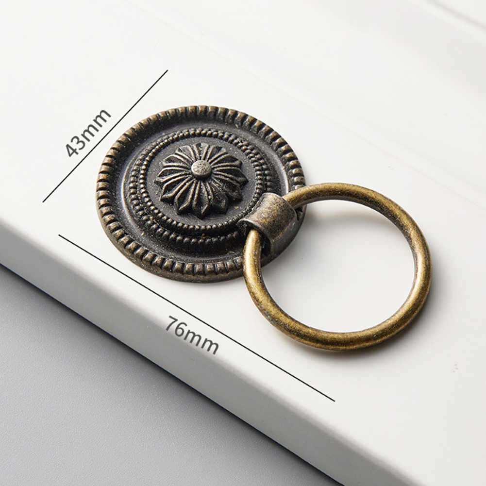 Ring Knob Handles Door Drawer Furniture Knobs Retro Handles Wooden Cases Zinc Alloy Antique ...