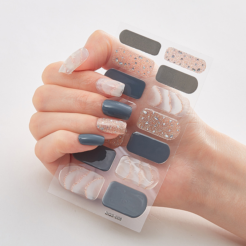 Gel Nail Polish Strips Semi Cured Gel Nail Stickers Wraps Multiple ...