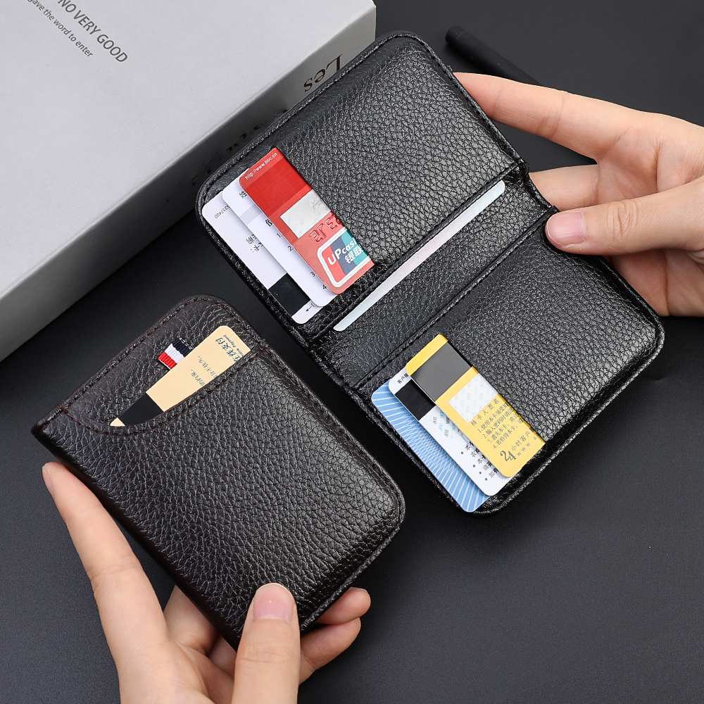 9 Card Slots Men Wallet Leather Coin Pocket Business Blocking Male Card ...