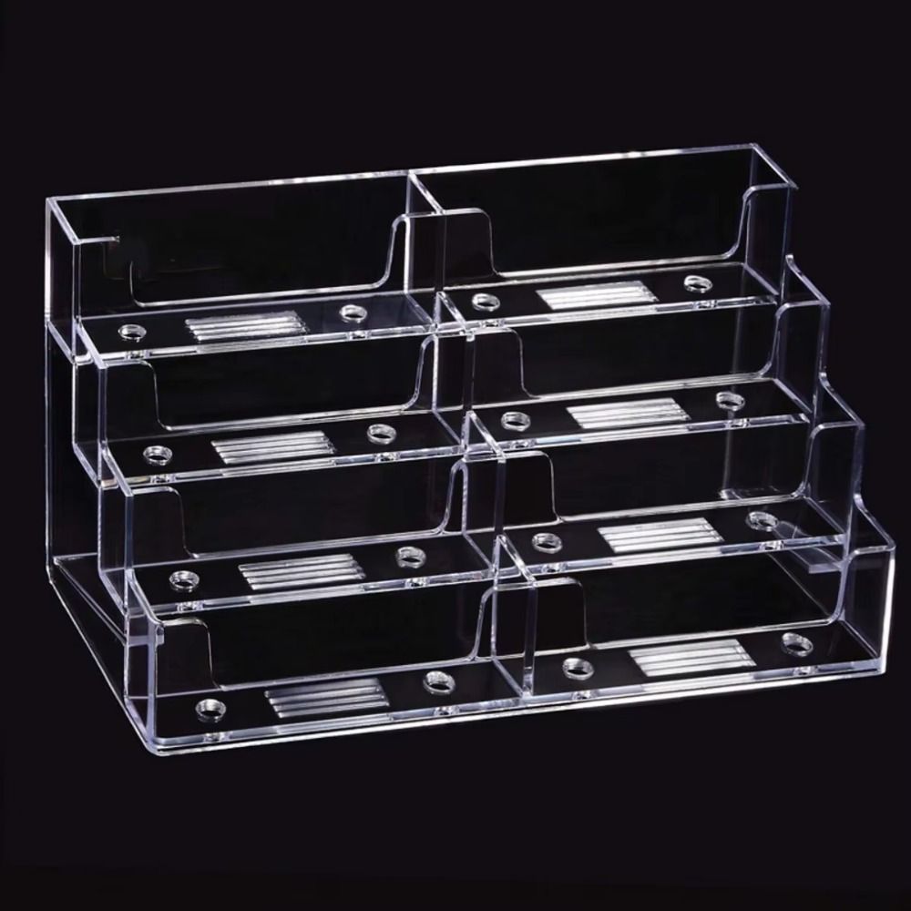 Table Storage Transparent Business Card Box 4 Layers 8 Grids Name Card ...
