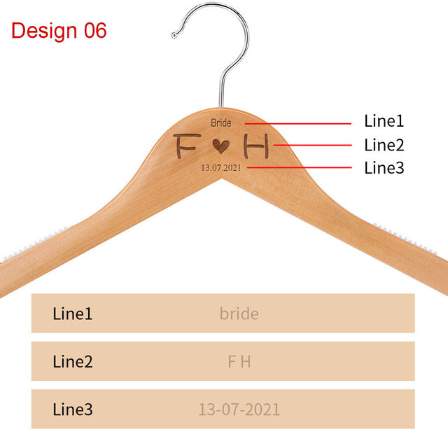 Personalized Hanger Customized 12 Design Styles Custom Name Date Women ...