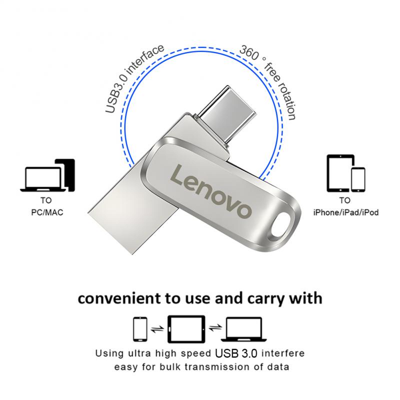 Upgraded Lenovo 2TB Pen Drive Metal USB 3.0 High Speed External Memory ...